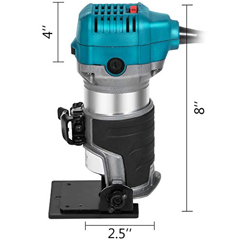 Mophorn Compact Router 1.25HP With Fixed Base, Plunge Base and Tilt Base, Variable Speed Wood Router Kit Max Torque 30,000RPM For Woodworking & Furniture Manufacturing