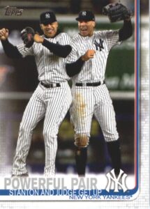 2019 topps #444 giancarlo stanton/aaron judge new york yankees baseball card