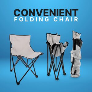 SereneLife Compact Folding Chair for Personal Home Sauna, Compatible Models: SLISAU35BK, SLISAU30BK, SLISAU35GRY, SLISAU60BK, SLISAU60GRY, SLISAU40BK SLISAU20BK/20SL, SLISAU10GRY/10BK/10SL, Gray