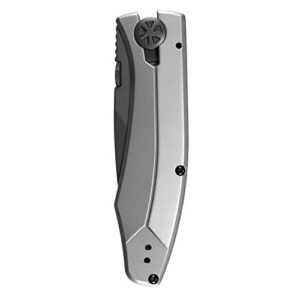 Kershaw Innuendo Pocketknife; 3.3 Inch Drop Point Stainless Steel Blade with Titanium Carbo-Nitride Coating, Manual Open, Frame Lock, Reversible Pocketclip, Perfect Every Day Carry (3440)