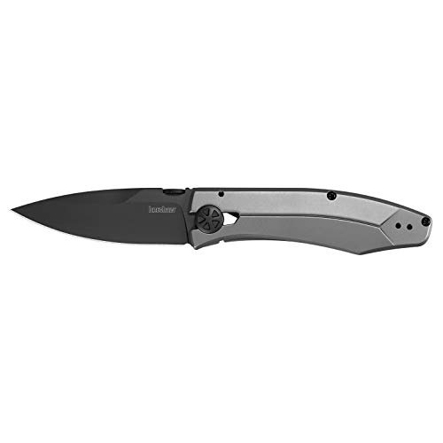 Kershaw Innuendo Pocketknife; 3.3 Inch Drop Point Stainless Steel Blade with Titanium Carbo-Nitride Coating, Manual Open, Frame Lock, Reversible Pocketclip, Perfect Every Day Carry (3440)