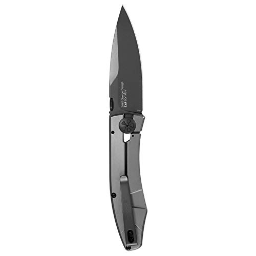 Kershaw Innuendo Pocketknife; 3.3 Inch Drop Point Stainless Steel Blade with Titanium Carbo-Nitride Coating, Manual Open, Frame Lock, Reversible Pocketclip, Perfect Every Day Carry (3440)