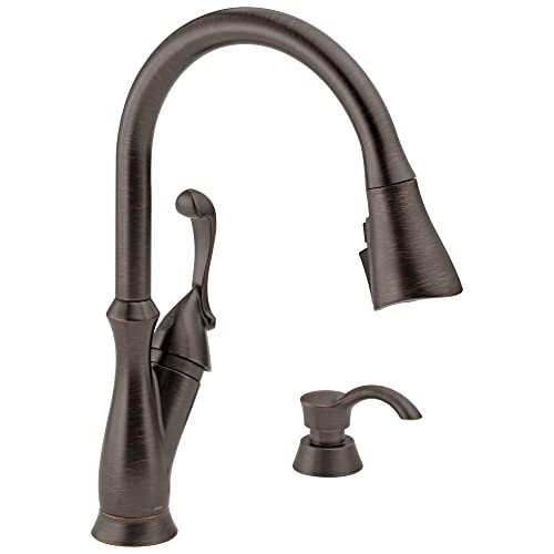 Delta Arabella Single Handle One Handle Bronze Pull Out Kitchen Faucet