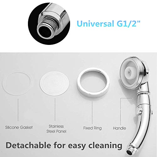 Detachable Shower Head with 59Inch Hose, High Pressure Water Saving, 360 Degree Rotating Handheld Shower Head with ON/OFF Switch and 3 Spray Modes, Shower Sprayer for RV Camper Bathroom Shower Sprayer