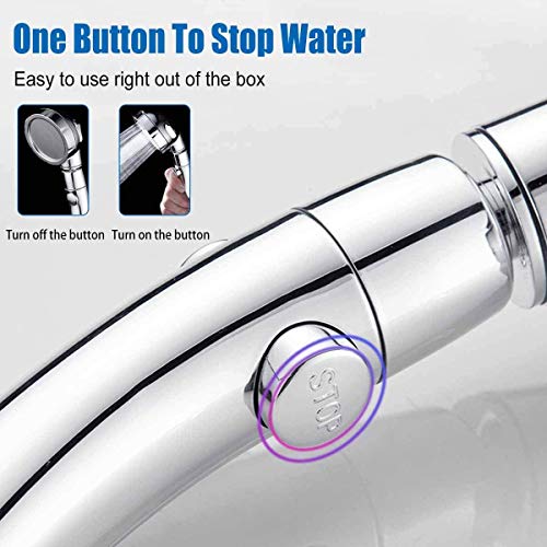 Detachable Shower Head with 59Inch Hose, High Pressure Water Saving, 360 Degree Rotating Handheld Shower Head with ON/OFF Switch and 3 Spray Modes, Shower Sprayer for RV Camper Bathroom Shower Sprayer