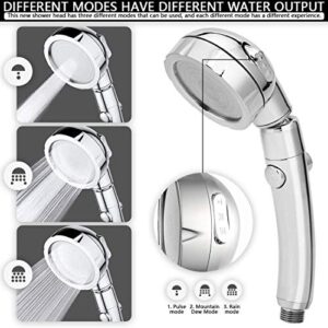 Detachable Shower Head with 59Inch Hose, High Pressure Water Saving, 360 Degree Rotating Handheld Shower Head with ON/OFF Switch and 3 Spray Modes, Shower Sprayer for RV Camper Bathroom Shower Sprayer