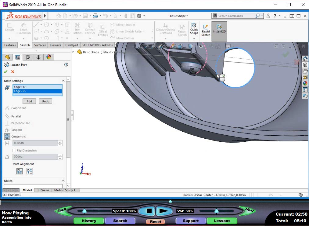 SOLIDWORKS 2019: Advanced Parts and Assemblies – Video Training Course