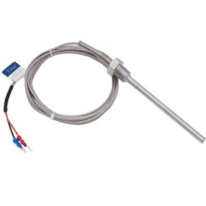 2m thermistor k-type probe thermocouple sensor & meter temperature controller,1/4" npt 6 x 100mm long probe thermocouple temperature range from 0 to 600 °c mt-205-1/4-100