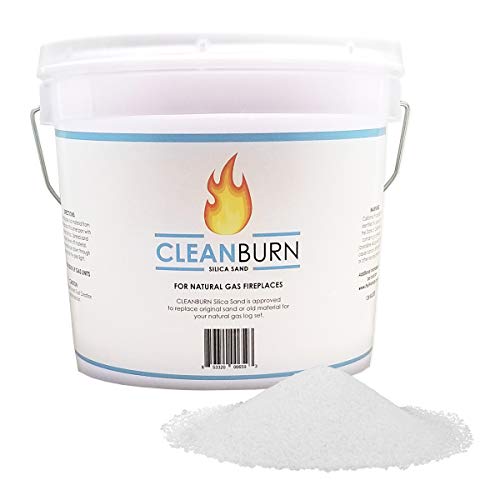 CleanBurn Silica Sand - Premium Quality Sand for Gas Log Fireplaces - Sand for Fire Tables, Fire Pits - 12 lb. Pail