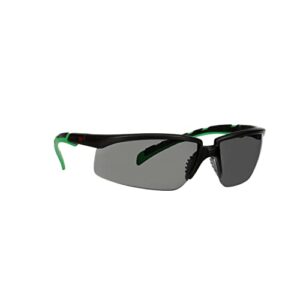 3M Safety Glasses, Solus 2000 Series, Anti-Scratch, IR Shade 3.0 Gray Lens, Black/Green Temples