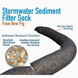 New Pig Sediment Filter Sock - for Erosion Control and Storm Drain Protection - Dia. 5" x 5' L - Black - PMB30032