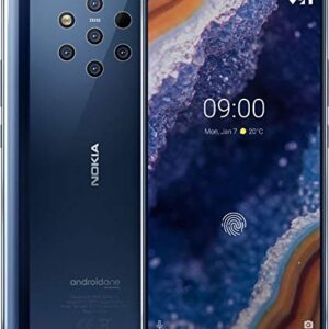 Nokia 9 PureView 128GB GSM Unlocked Android 9.0 Pie Smartphone, 5.99" QHD+ Display, Qi Wireless Charging, 5X 12 MP Camera Array & UHD 4k HDR (Midnight Blue) + Clear Case Bundle