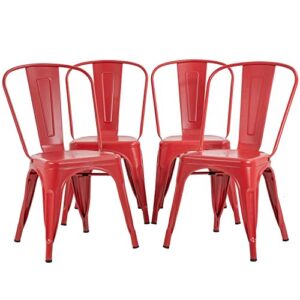 metal dining chairs set of 4 indoor outdoor chairs patio chairs 18 inch seat heigh kitchen chairs tolix side bar chairs trattoria metal chairs restaurant chair 330lbs weight capacity stackable chair