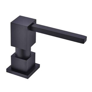 fonveth contemporary design kitchen sink countertop soap dispenser, solid brass built in hand soap dispenser pump matt black