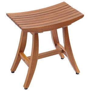 18" teak shower bench, teak shower stool, shower chair wood, shower stool wood, teak shower seat, assembly required