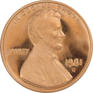 1981 s type 1 lincoln memorial cent choice proof penny 1c coin