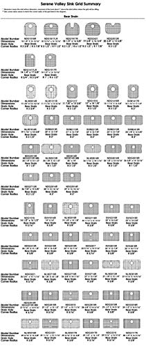 Serene Valley Sink Bottom Grid 14-1/2" L x 16-13/16" W, Rear Drain, Sink Rack NDG1517R