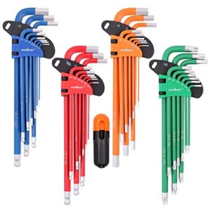 horusdy hex key allen wrench set, sae & metric star long arm ball end hex key set, industrial grade allen wrench set