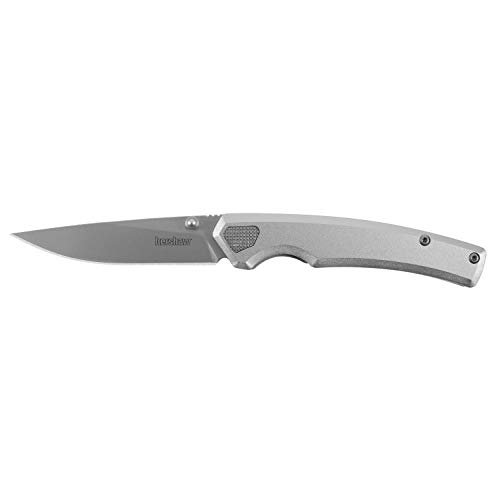 Kershaw Epistle Folding Knife; 3-Inch 8Cr13MoV Stainless Steel Drop Point Blade; Every Day Carry with Bead Blasted Finish, Manual Opening with Thumb Stud, Liner Lock (2131),Black