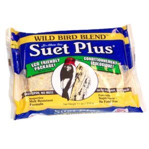 ST. ALBANS BAY SUET PLUS Variety Pack of 4 Flavors of Suet Cakes for Wild Birds 11 Ounces Each