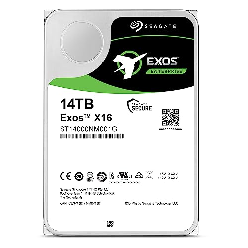 Seagate Exos X16 14TB 7200 RPM SATA 6Gb/s 256MB Cache 3.5-Inch Internal Data Center HDD Enterprise Hard Drive (ST14000NM001G)