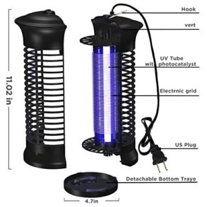 HUNTINGOOD Bug Zapper,Powerful Insect Killer,Mosquito Zapper,Portable Standing or Hanging for Indoor,365NM UV Lamp,Chemical Free,Child Safe-Spare Bulb Included 2023 Upgraded