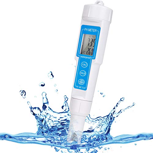 PH Meter Water Tester Digital Aquarium LCD Pen Monitor PH 0.0-14.0 PH with ATC, Control of Quality Water and ph, Swimming Pools, Household Drinking and Aquarium Water