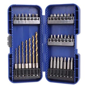 comoware impact screwdriver bit set with titanium drill bits - quick release twist drill bit set with tough case, impact driver bit set total 35pcs