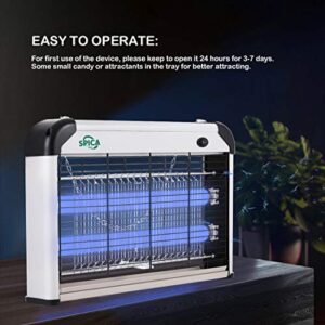 SPICA Electric Bug Zapper Insect Mosquito Pest Killer Fly Trap 20W Electronic Indoor Use 2 Replacement UVA Light Bulbs Included