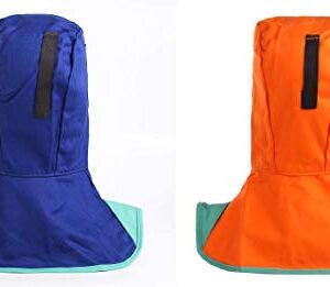 Kevlar Welding Neck Protection, Cut/Scratch/Heat Resistant Neck Protector Shoulder/Drape Match All Kinds Of Welding helmets/Hood/Mask(1PC blue & 1PC orange)