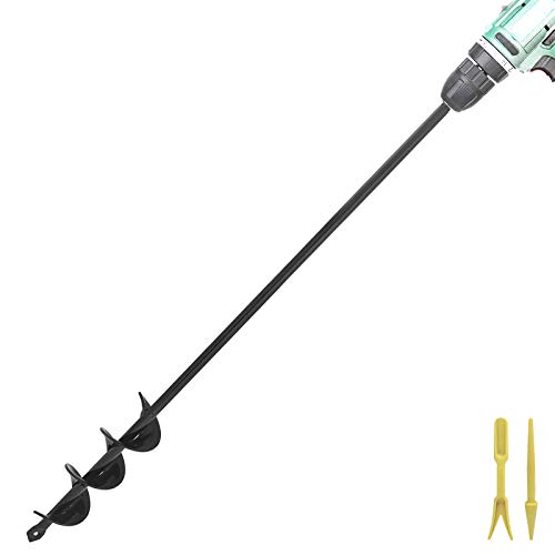 Auger Spiral Drill Bit 18" x 1.6" for Planting, Garden Drill Planter Post Hole Digger, Used to Dirt/Hard Soil/Clay, Rapid Flower Bulb Planter for 3/8" Hex Driver Drill