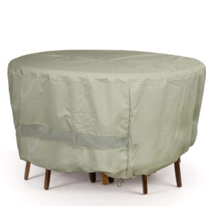 Covermates Round Firepit/Chair Set Cover – Water-Resistant Polyester, Mesh Ventilation, Fire Pit Covers-Khaki