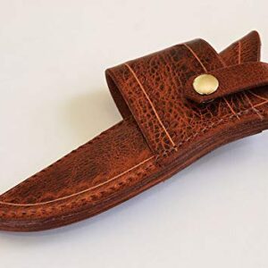 Coast Leathers Custom Leather Knife Sheath for Buck 119 Knife, Fixed Blade Knife Holder, Cross Draw Knife Holster - Antique Brown