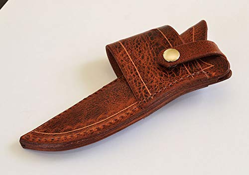 Coast Leathers Custom Leather Knife Sheath for Buck 119 Knife, Fixed Blade Knife Holder, Cross Draw Knife Holster - Antique Brown