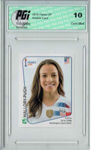 mallory pugh 2019 panini #417 world cup rookie card pgi 10