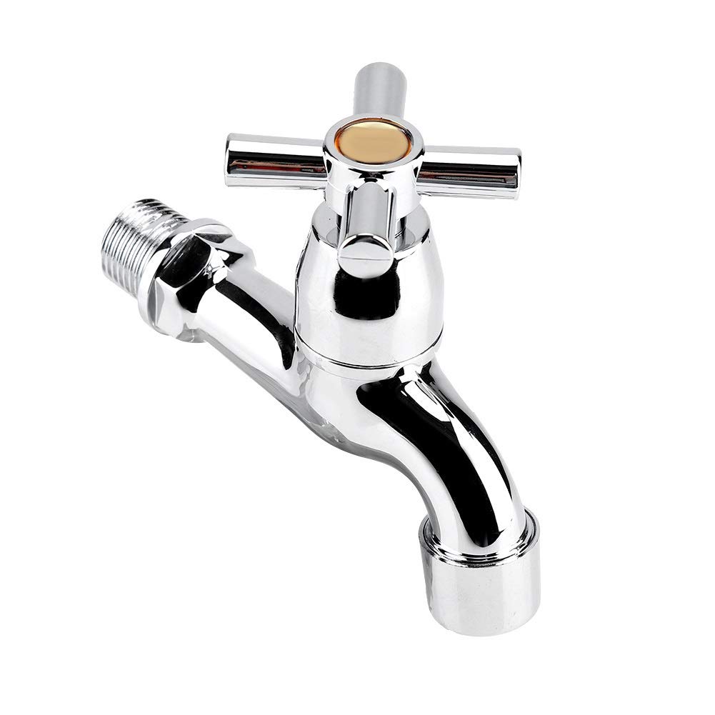 Nikou Kitchen Sink Faucet, ABS Water Faucet Washing Machine Sink Basin Cold Water Tap with Single Spout & Handle (Size : #3 Cross Handle)