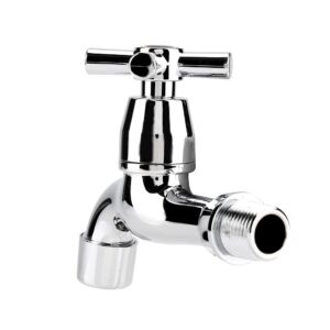 Nikou Kitchen Sink Faucet, ABS Water Faucet Washing Machine Sink Basin Cold Water Tap with Single Spout & Handle (Size : #3 Cross Handle)