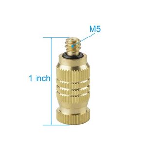 Bluecell 8pcs High Pressure Brass Misting Nozzles Fogging Spray Head for Outdoor Cooling System, 0.016" Orifice (0.4mm) 10/24 UNC Thread