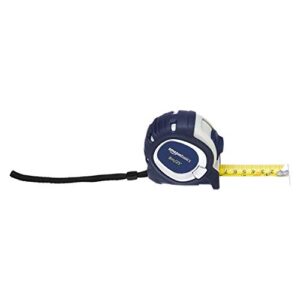 Amazon Basics Heavy Duty Tape Measure - 25-Feet (8-Meters), Inch/Metric Scale, 3-Lock Design, MID Accuracy, Chrome, 2-Pack