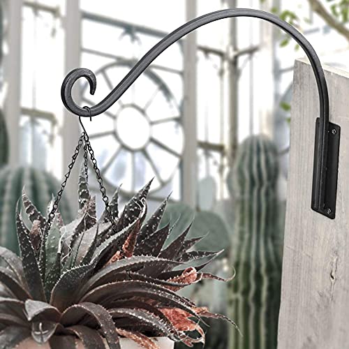 Qiang Ni Heavy-Duty Plant Hanger Outdoor: Hanging Plant Hook for Outside Basket - 16-Inch Wall Mount Plant Bracket for Bird Feeder