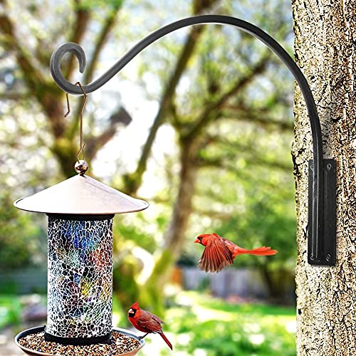 Qiang Ni Heavy-Duty Plant Hanger Outdoor: Hanging Plant Hook for Outside Basket - 16-Inch Wall Mount Plant Bracket for Bird Feeder