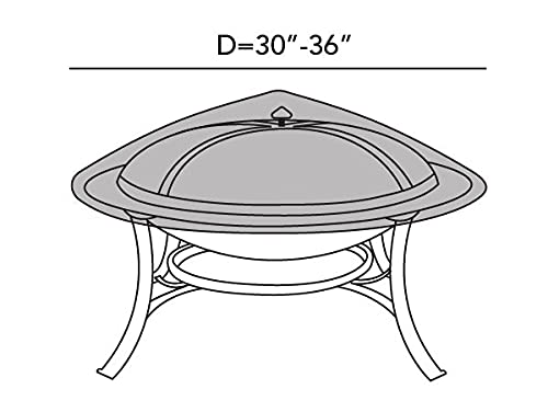 Covermates Round Firepit Top Cover - Heavy-Duty Polyester, Weather Resistant, Drawcord Hem, Fire Pit Covers-Ripstop Tan