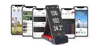 rapsodo mobile launch monitor for golf indoor and outdoor use with gps satellite view and professional level accuracy, iphone & ipad only,black/red