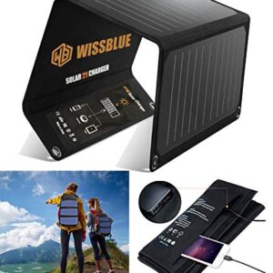 60W Foldable Solar Panel Charger, USB PC/QC3.0 5V-18V 3.3A DC Fast Solar Charging Board for Emergency Charging and Outdoor Camping. Use for Power Station Generator Laptop Tablet GPS iPad Camera etc