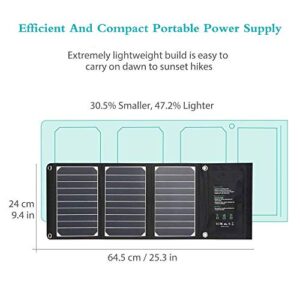 60W Foldable Solar Panel Charger, USB PC/QC3.0 5V-18V 3.3A DC Fast Solar Charging Board for Emergency Charging and Outdoor Camping. Use for Power Station Generator Laptop Tablet GPS iPad Camera etc