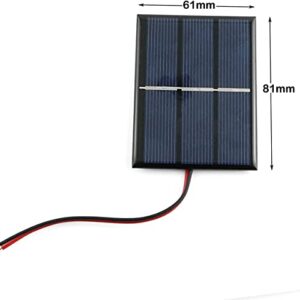 Longdex 1-Pack Solar Panel 0.65W 1.5V Mini Solar System DIY for Battery Cell Phone Chargers Portable 60803mm Mini Solar Cell with Wire