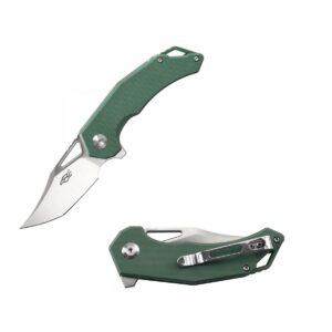 firebird ganzo fh61-gb pocket folding knife razor sharp d2 steel blade ergonomic g10 anti-slip handle with clip hunting fishing camping gear outdoor folder edc pocket knife (green)