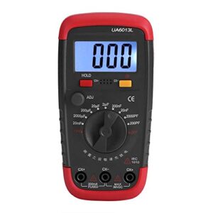 digital capacitance meter multimeter professional capacitor tester 0.1pf - 20000uf with lcd backlight and safety jacket max 1999 display