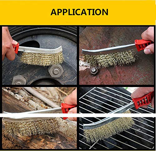 Modell 3pcs Wire Scratch Brushes Set Carbon Steel and Stainless Steel Wire Brush for Automotive, Cleaning Welding Slag and Rust