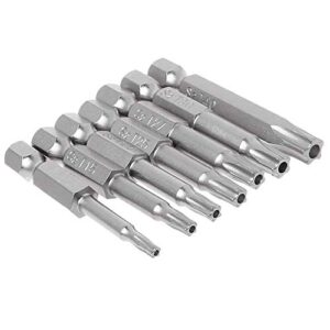 Yakamoz 2 Set of 7Pcs 1/4" Hex Shank Magnetic 5 Point Security Star Torx Screwdriver Bits Set | T10-T40, 2-Inch Length